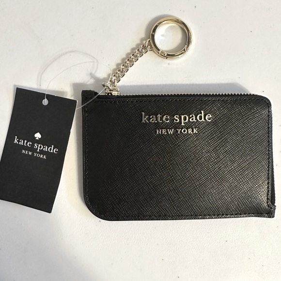 kate spade | Accessories | Kate Spade Black Leather Slim Card Holder ...